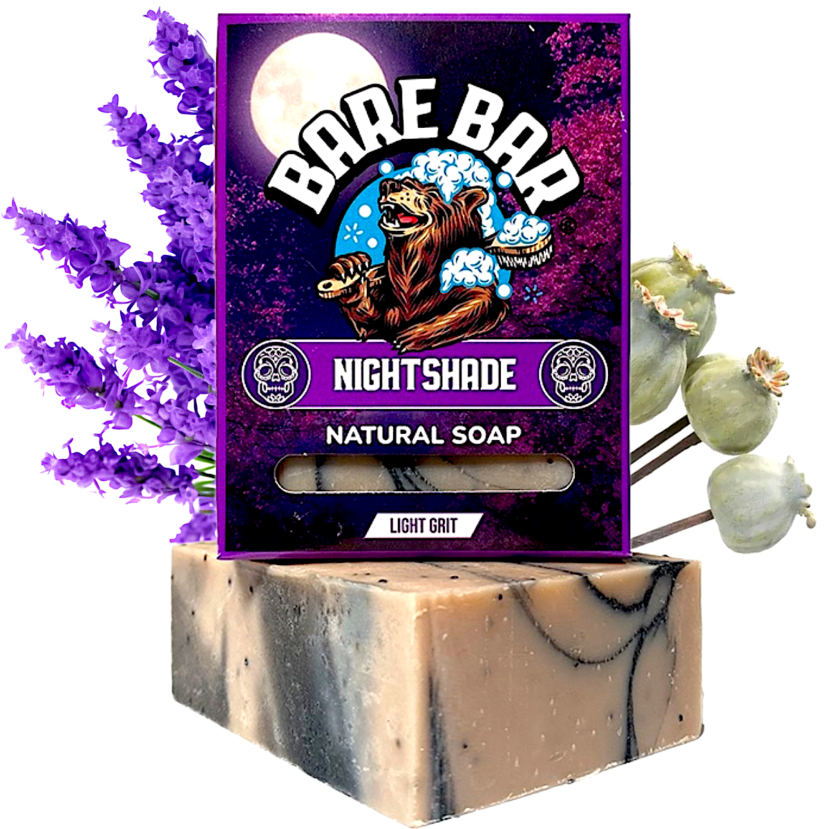 Bare Bar™ Natural Soap Bar | Nightshade Lavender Natural Soap for Men ...